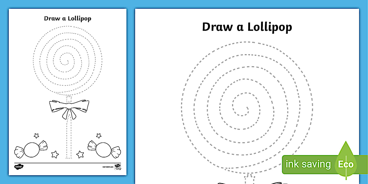 Draw a Lollipop Pencil Control Activity Kindergarten
