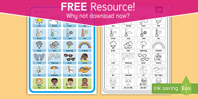 FREE Augmentative and Alternative Communication: Weather Board