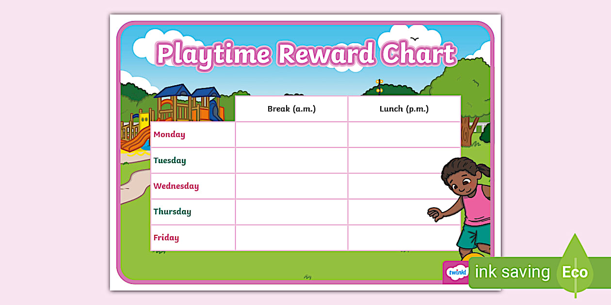 Playtime Behaviour Reward Chart - Twinkl - KS1 - Twinkl