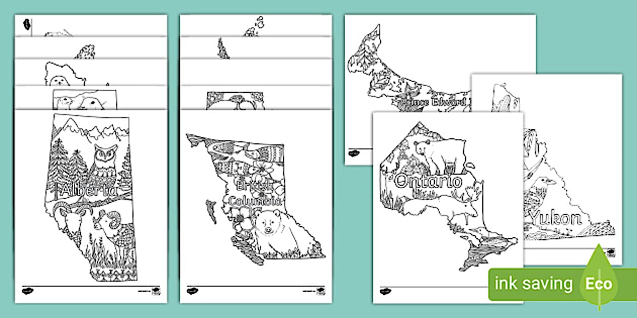 FREE Canada Provinces and Territories Colouring Pages