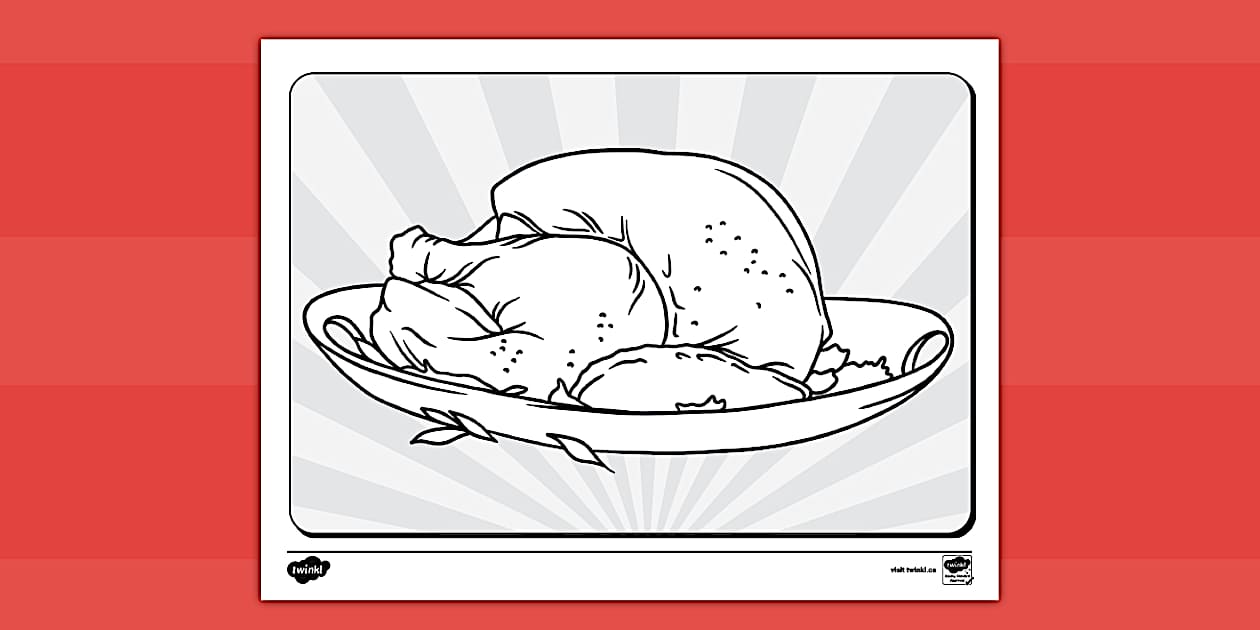 Christmas Turkey Colouring Page (Teacher-Made) - Twinkl