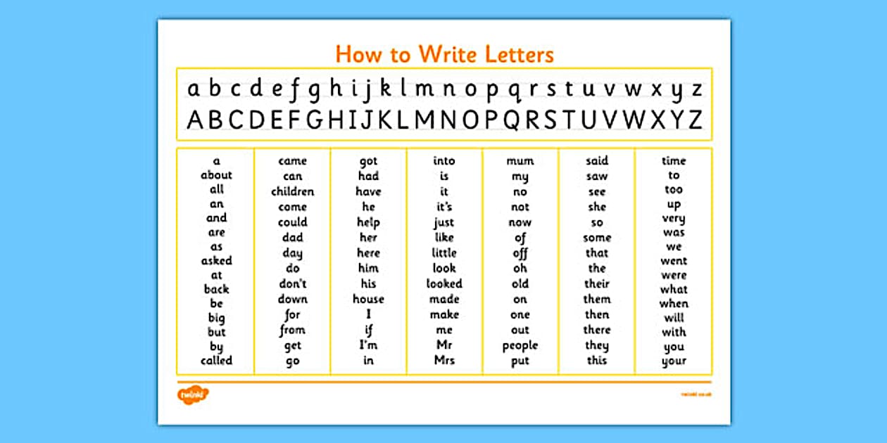 Handwriting Strip With High Frequency Words Prompt