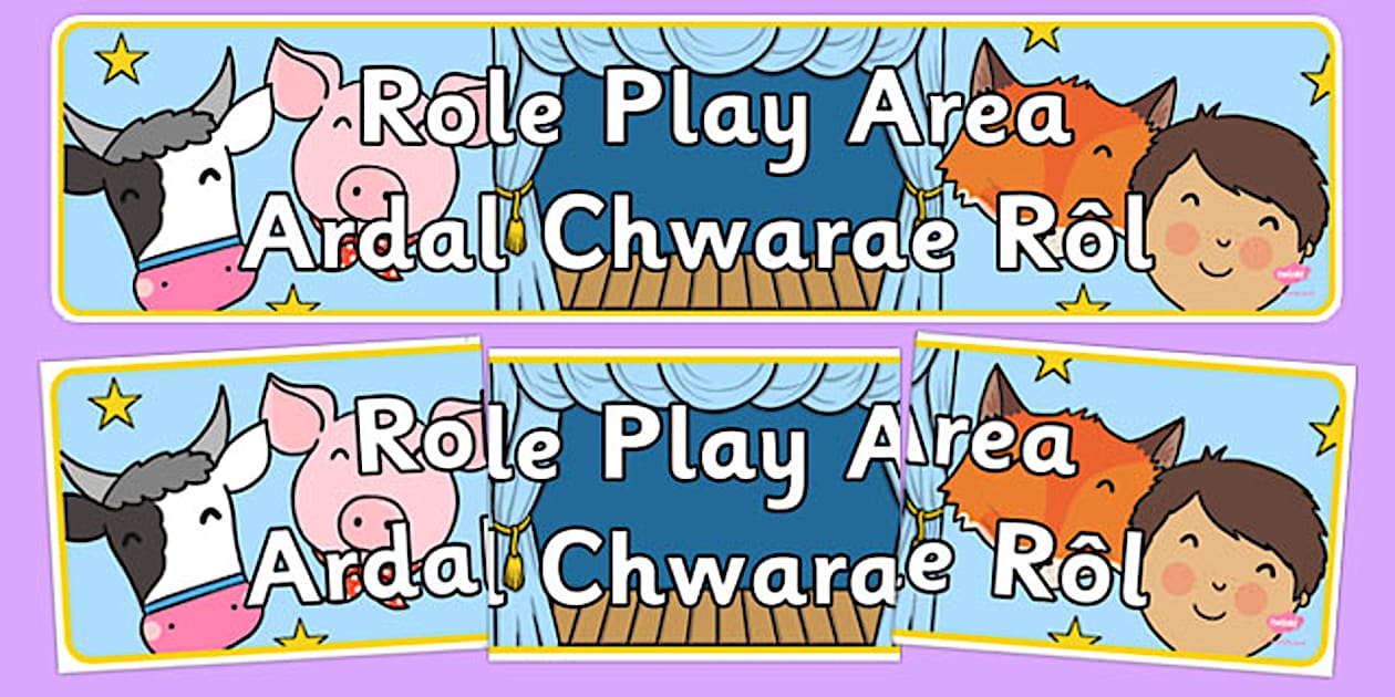 Dyslexic Role Play Area Sign Welsh (teacher made) - Twinkl