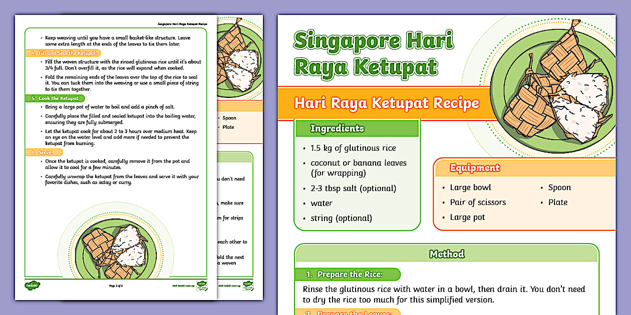 Singapore Hari Raya Ketupat Recipe (teacher made) - Twinkl