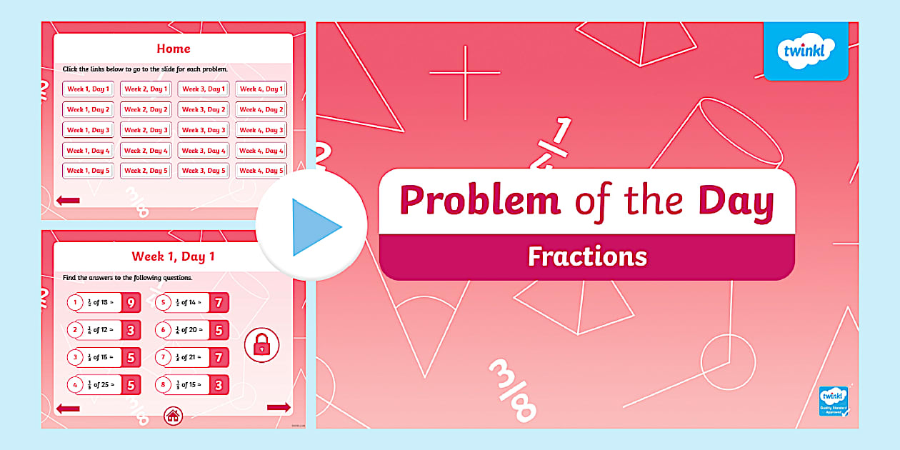 L2 Fractions - Problem of the Day (teacher made) - Twinkl