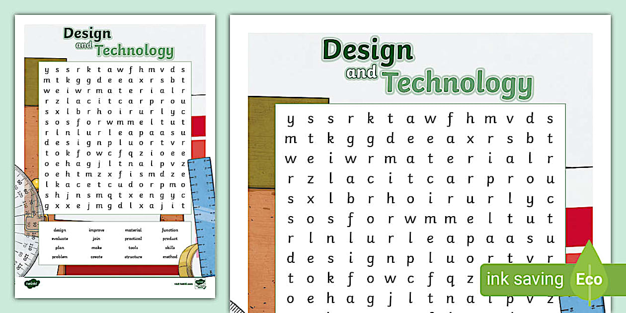 Design and Technology Word Search - KS2 (teacher made)