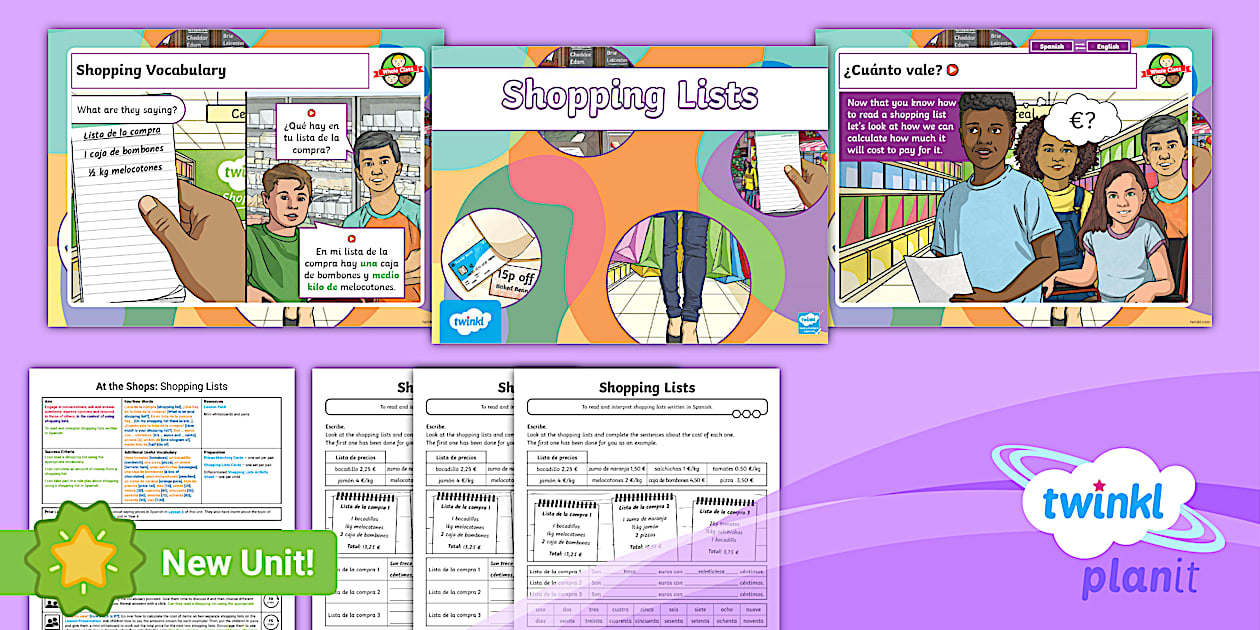 👉 PlanIt Year 6 Spanish Lesson: Shopping Lists