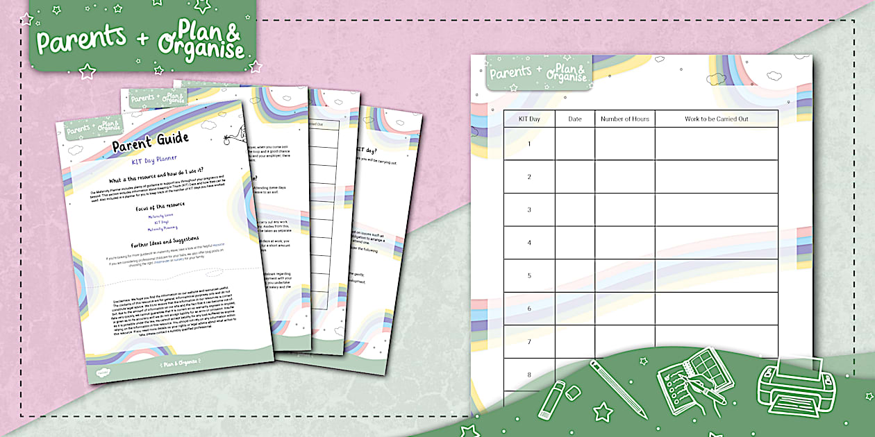 FREE! - KIT Day Planner | Maternity Leave Planner - Twinkl