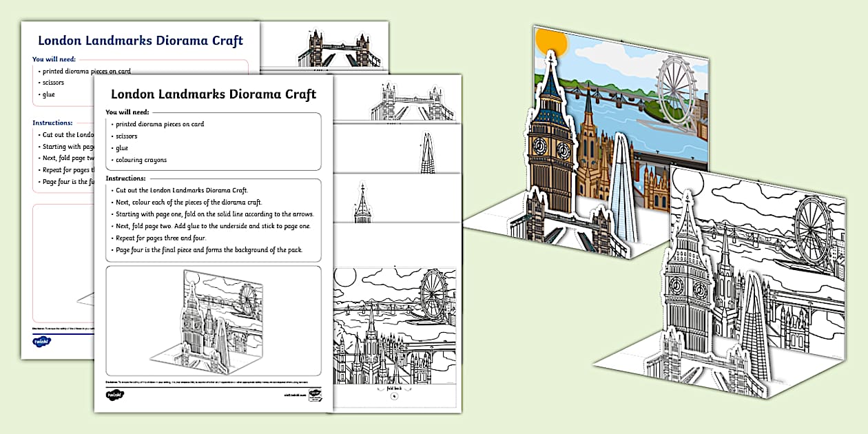 London Landmarks Diorama Craft (teacher made) - Twinkl