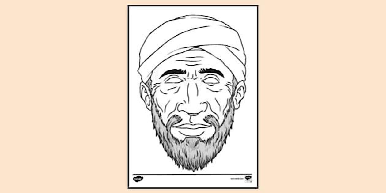 Al Jahiz Mask Colouring | Colouring Sheets (teacher made)