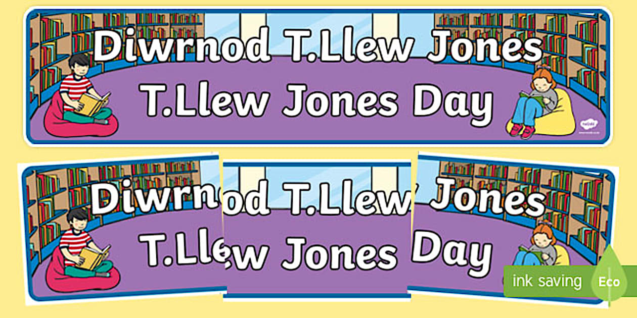 Historical Figures of Wales: T Llew Jones Day Bilingual Display Banner