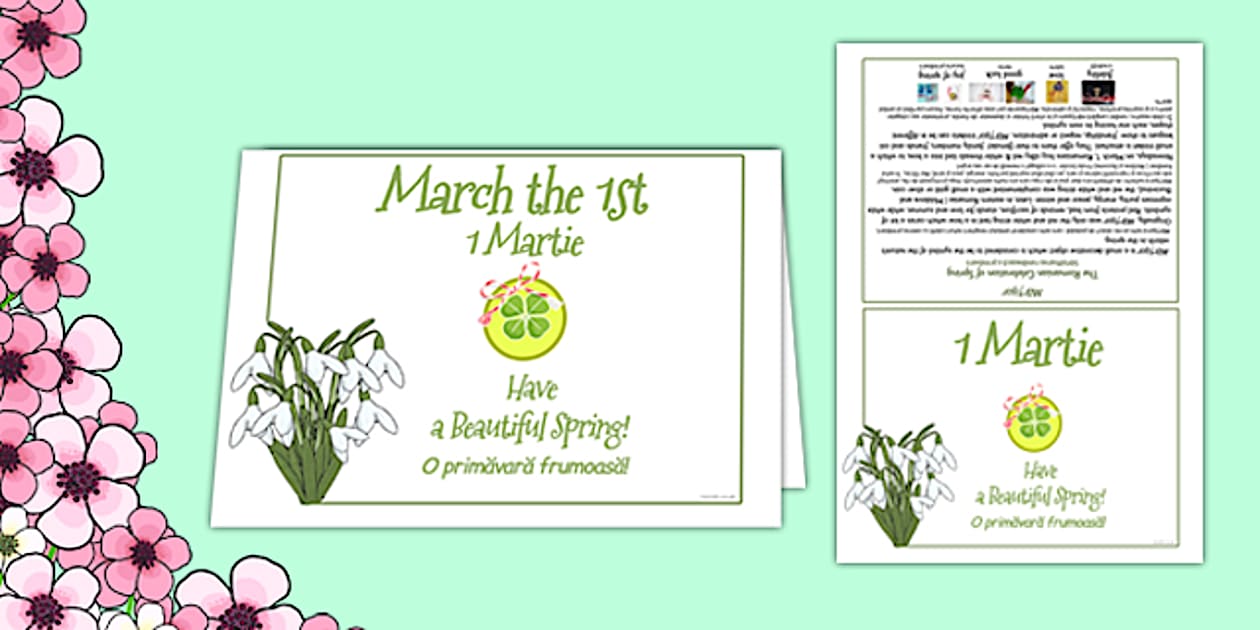 1st of March Romanian Celebration of Spring Card Romanian Translation