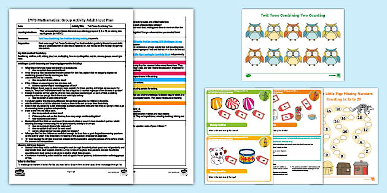 EYFS Maths: Twit Twoo Combining Two Group Activity Adult Input Plan and