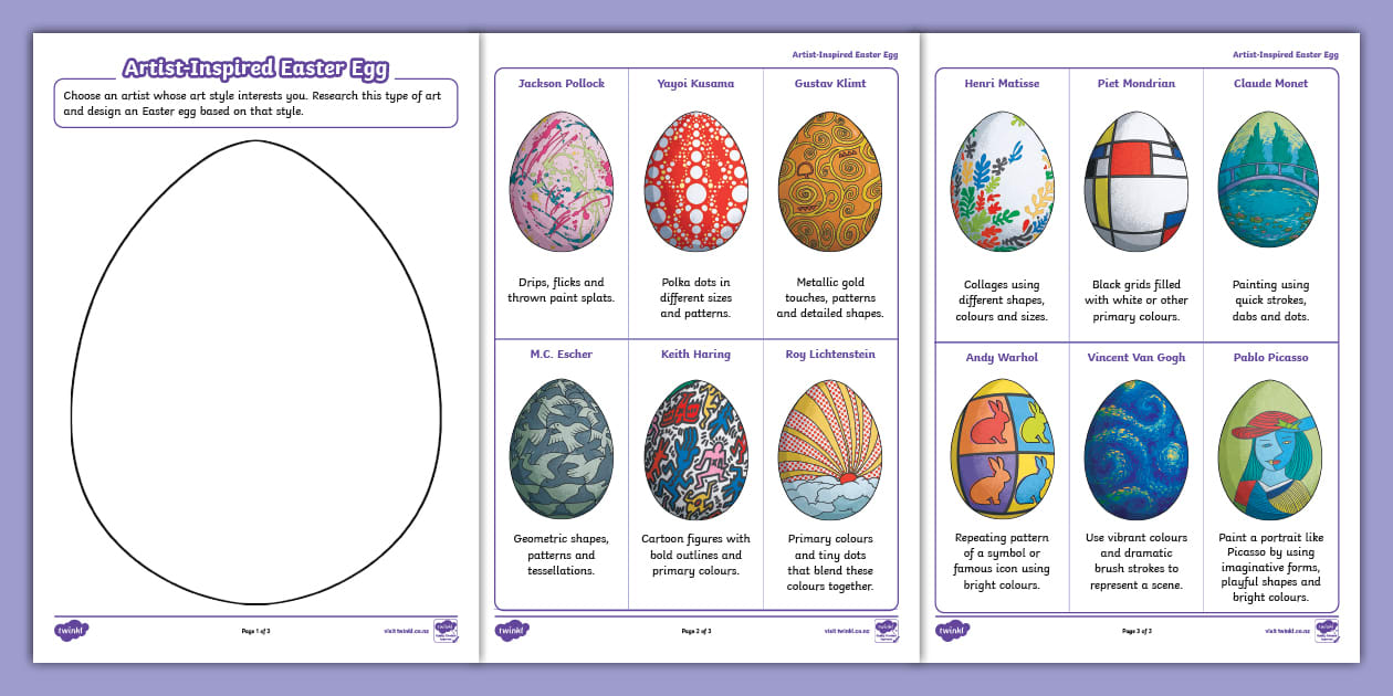 Artist-Inspired Easter Eggs (teacher made) - Twinkl