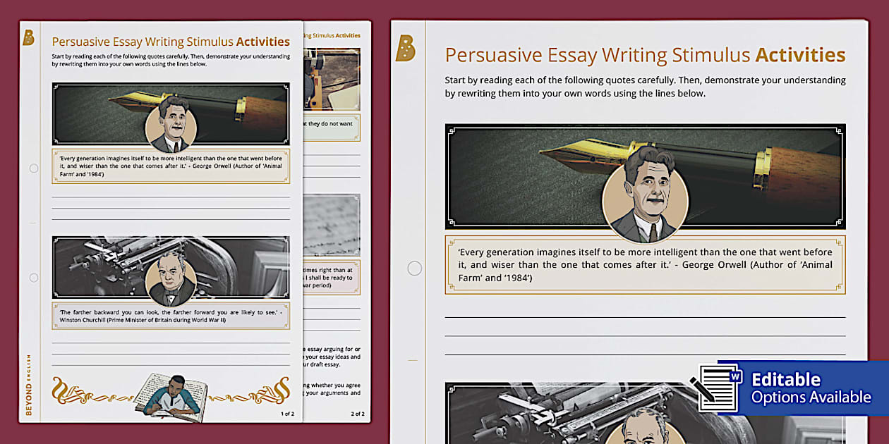 Persuasive Essay Writing Stimulus Activities - Twinkl