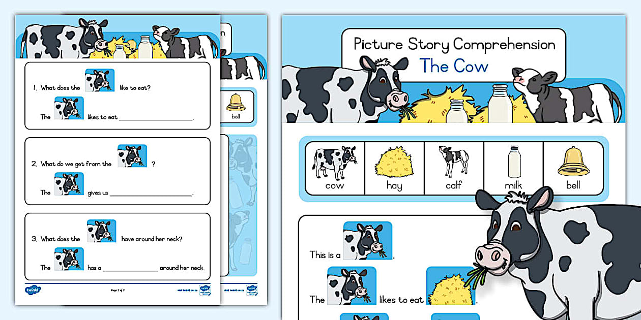English - Picture Story Comprehension: The Cow