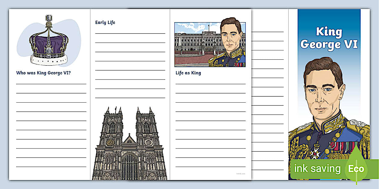 King George VI Leaflet Template (teacher made) - Twinkl