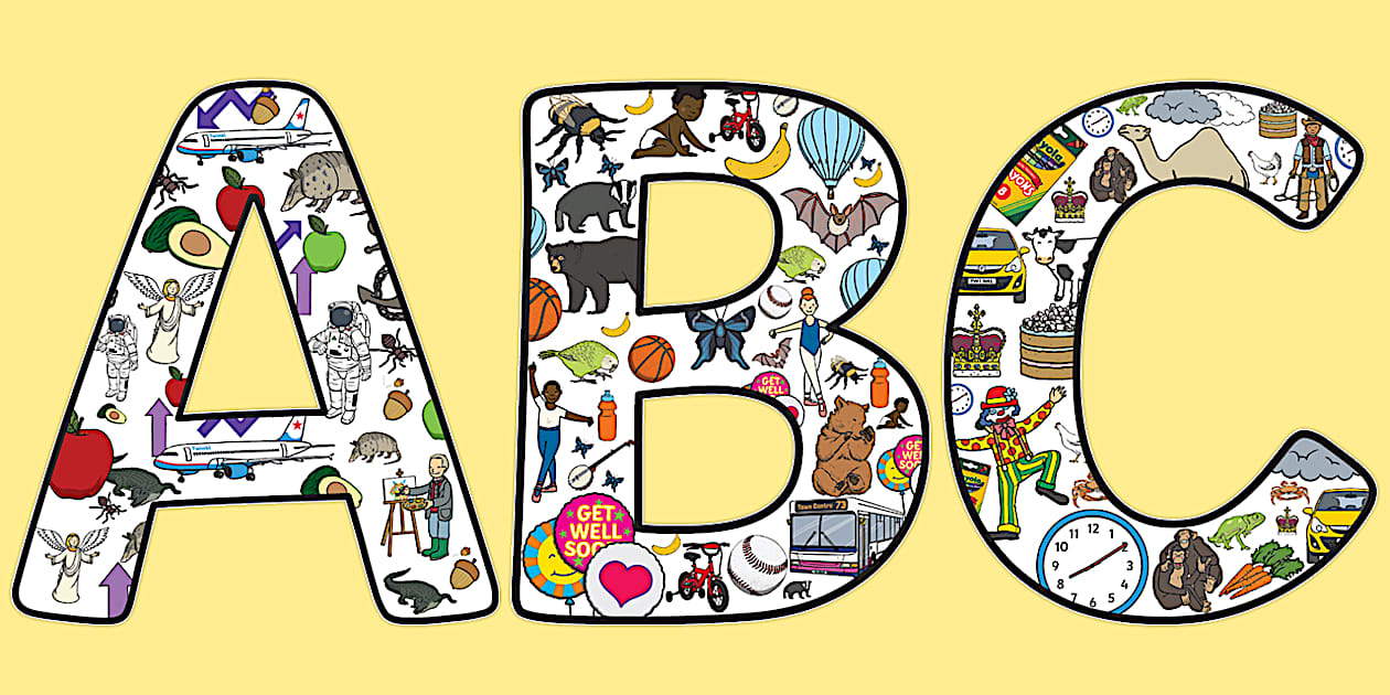 Editable Alphabet Themed Display Lettering (teacher made)