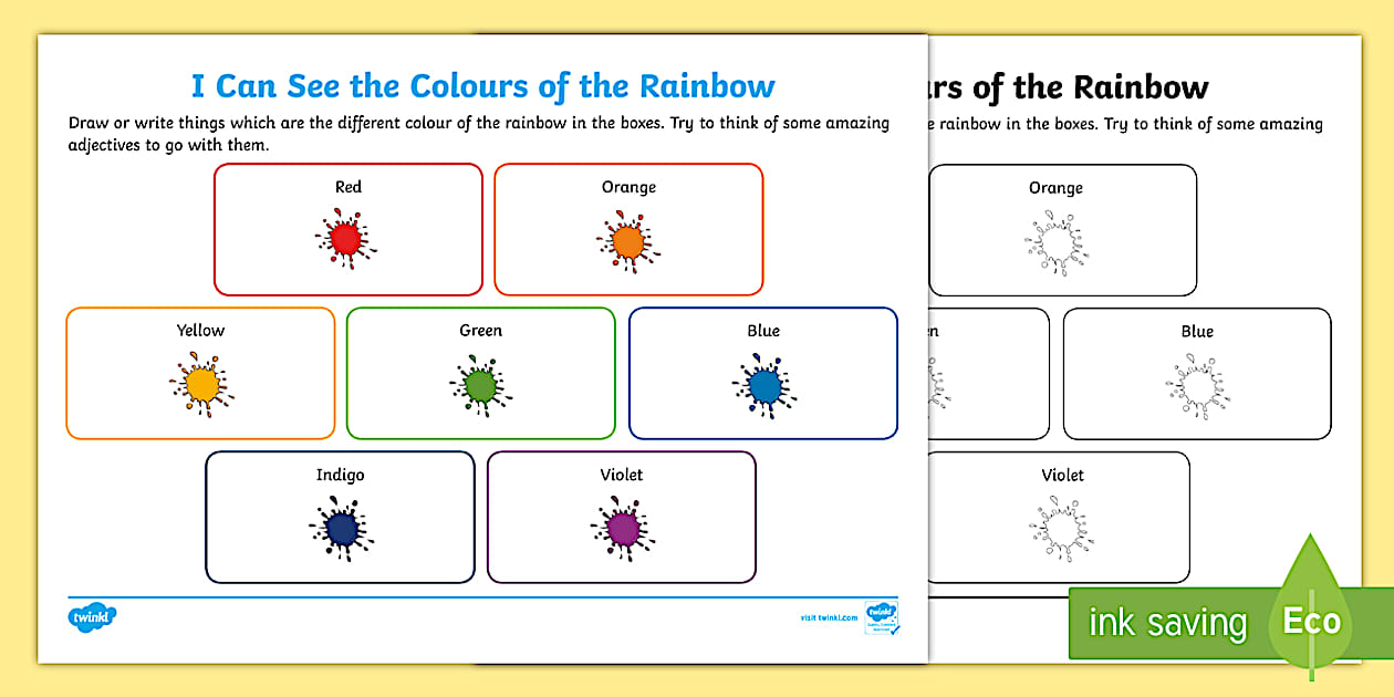 KS1 I Can See the Colours of the Rainbow Worksheet / Worksheet