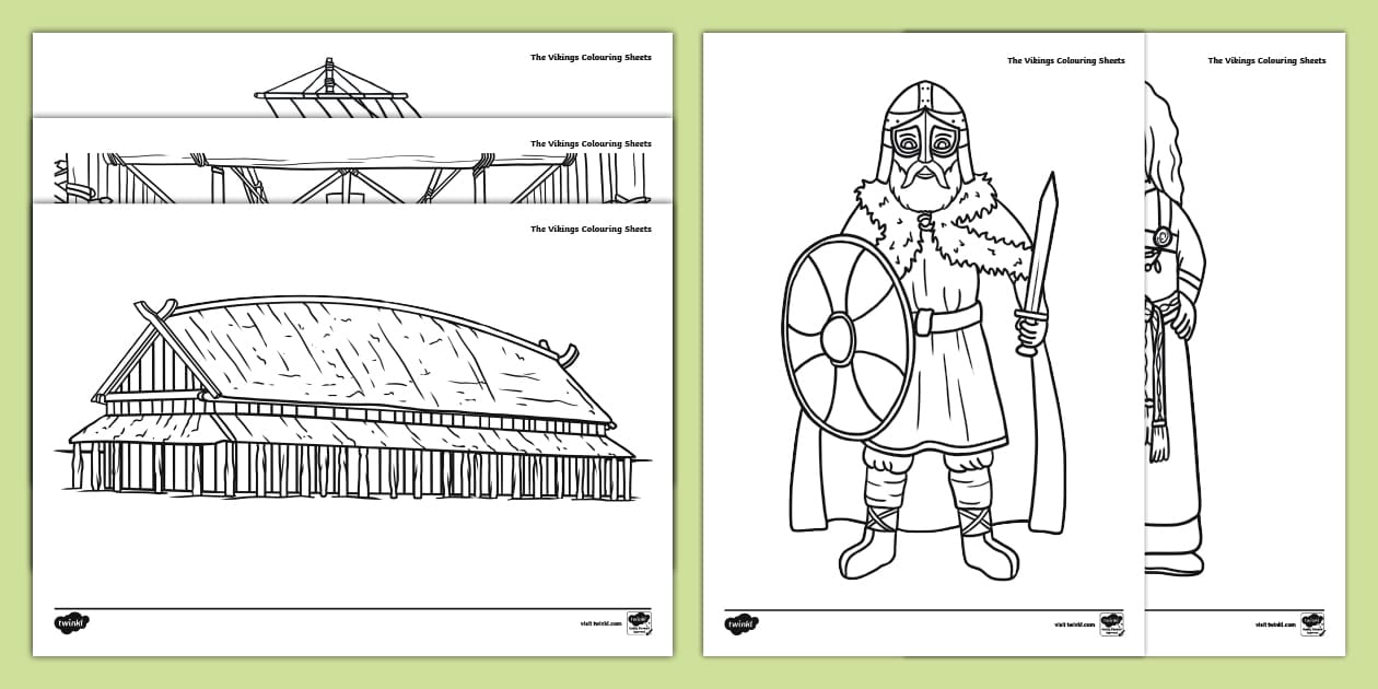 The Vikings Colouring Sheets (creat de profesori) - Twinkl