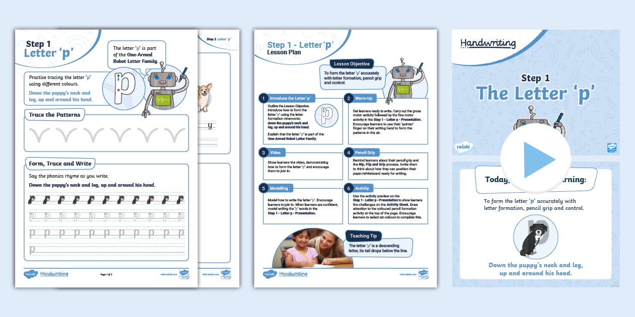 Twinkl Handwriting Scheme: Step 1 Letter 'p' Pack