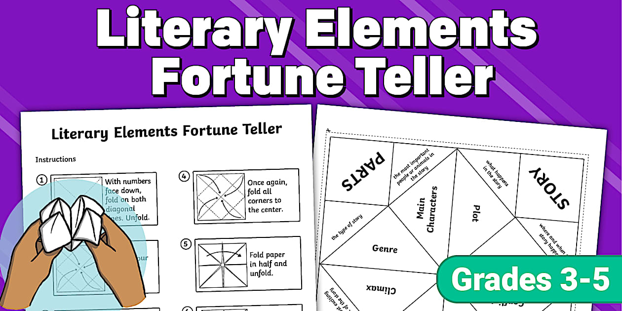 Literary Elements Fortune Teller for 3rd-5th Grade