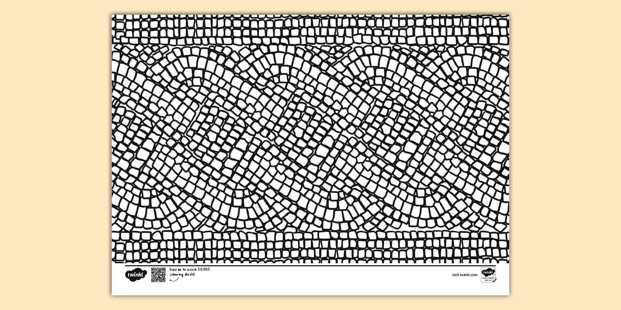 Mosaic Pattern Colouring Sheet | Colouring Sheets - Twinkl