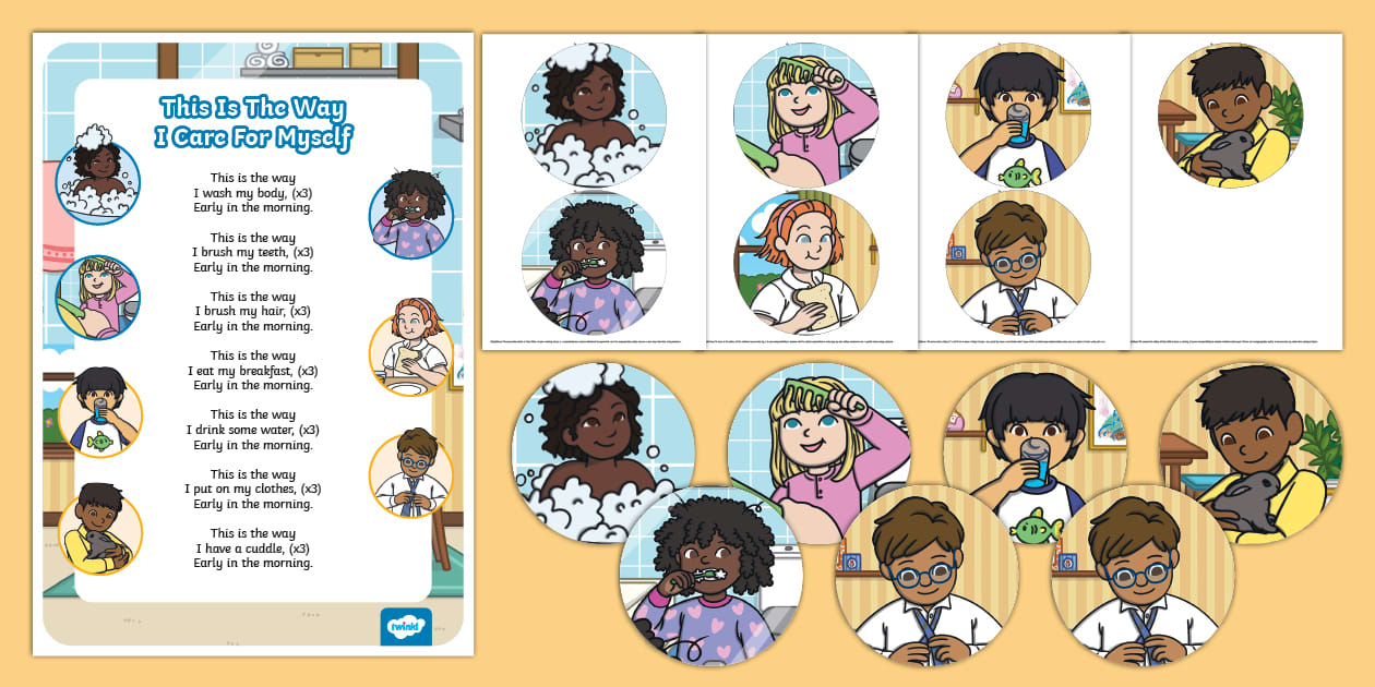 Caring for Myself Song and Props (teacher made) - Twinkl