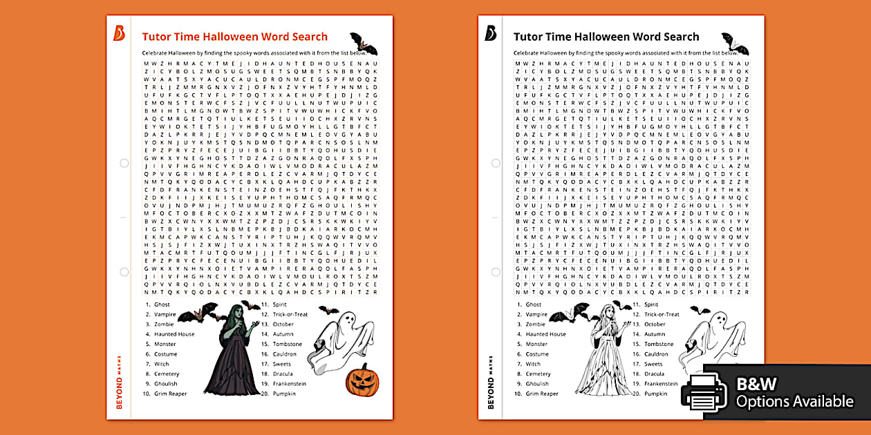 Tutor Time Halloween Word Search | Beyond Events - Twinkl