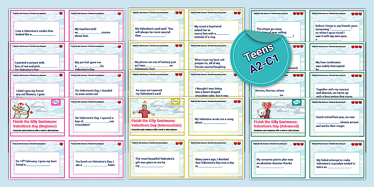 Twinkl ESL Silly Sentences Valentine's Day (teacher made)