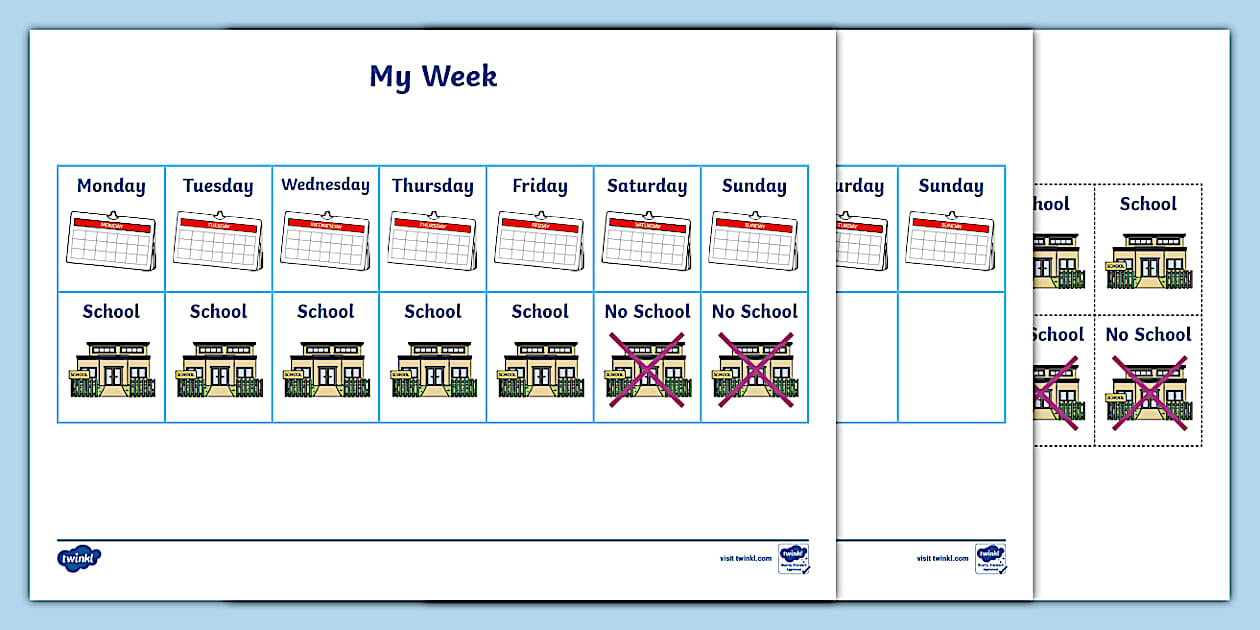 School or No School? Visual Timetable (teacher made)