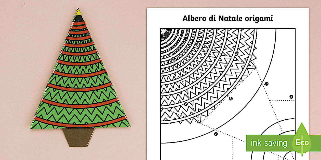 Albero di Natale origami Attività (teacher made) - Twinkl