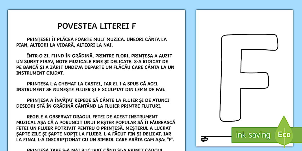 Povestea literei F - Povești ilustrate | Twinkl România