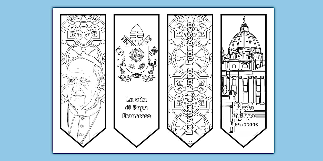 Segnalibri da colorare Papa Francesco KS2 (teacher made)