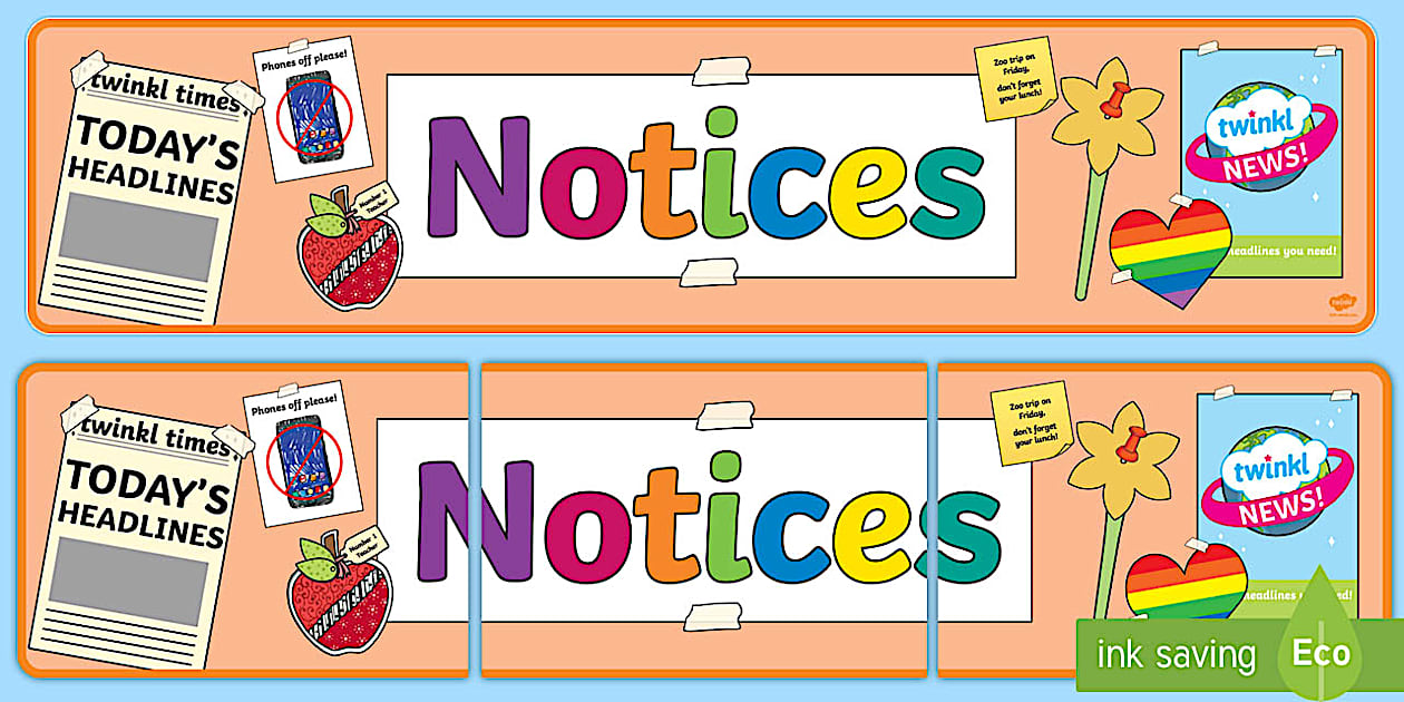 Editable Notices Display Banner (teacher made) - Twinkl