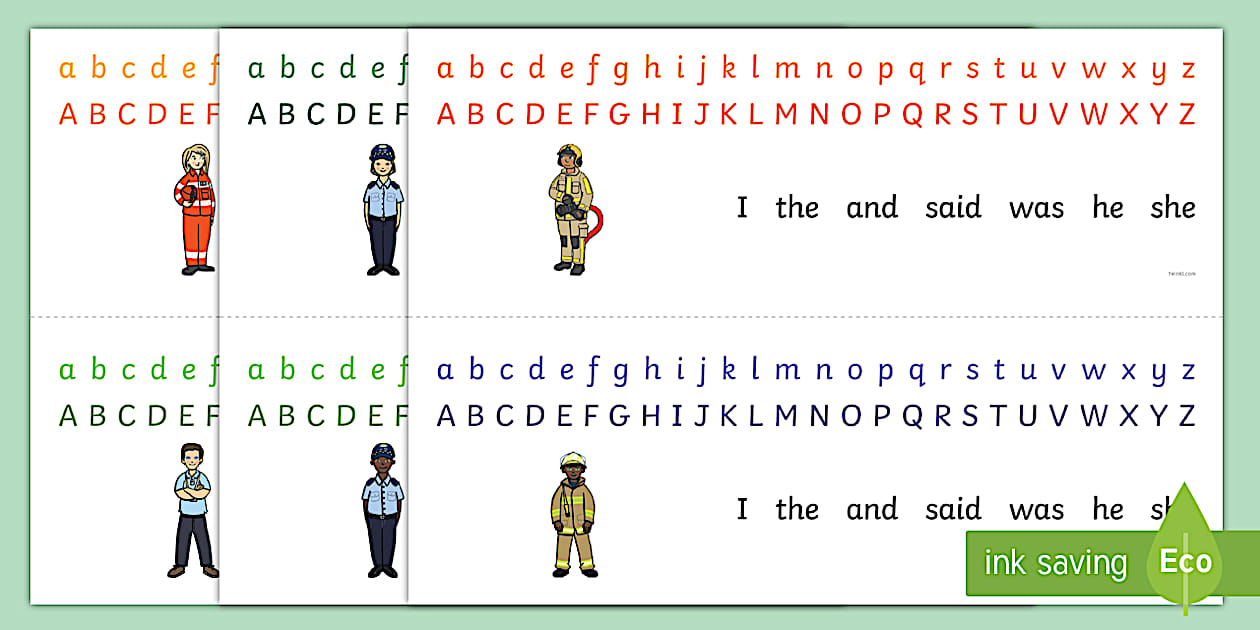 Cursive People Who Help Us Alphabet Strips (teacher made)