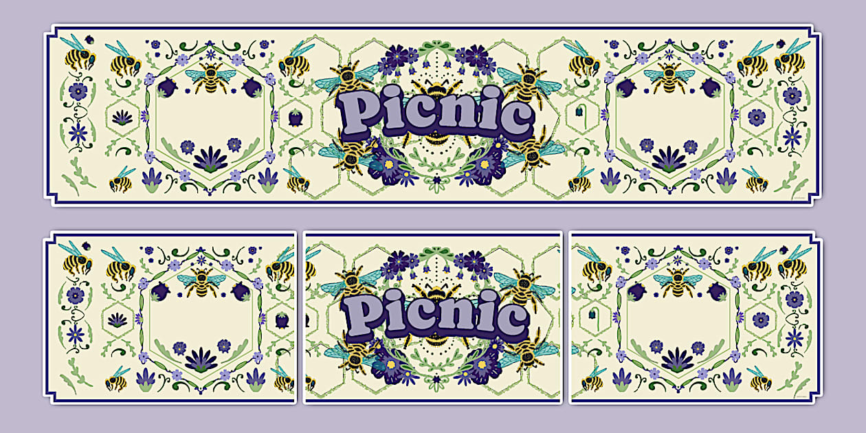 Bee-Themed Picnic Display Banner (Teacher-Made) - Twinkl