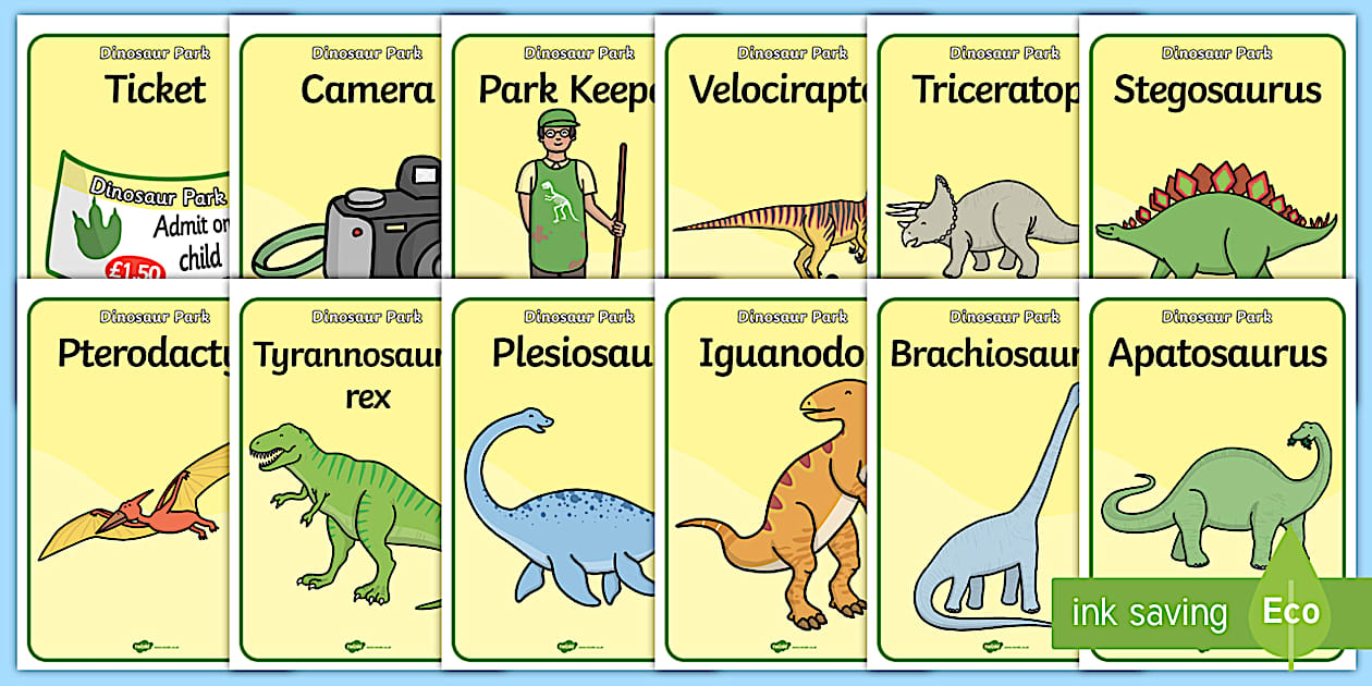 Cursive Dinosaur Park Role Play Posters (teacher made)