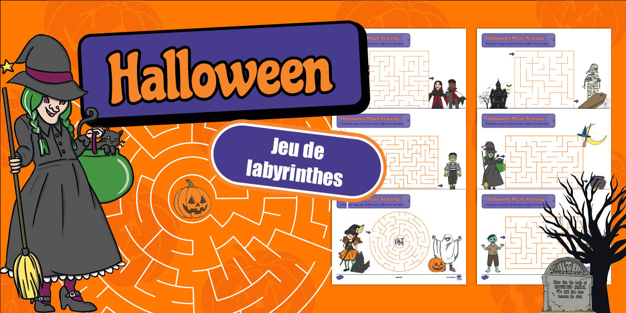 Jeu de labyrinthes d'Halloween - Twinkl Fêtes