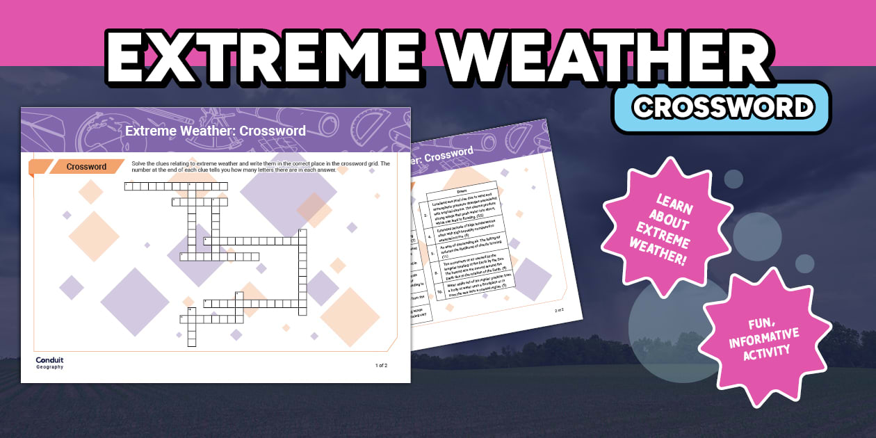 Extreme Weather Crossword for BGE Geography
