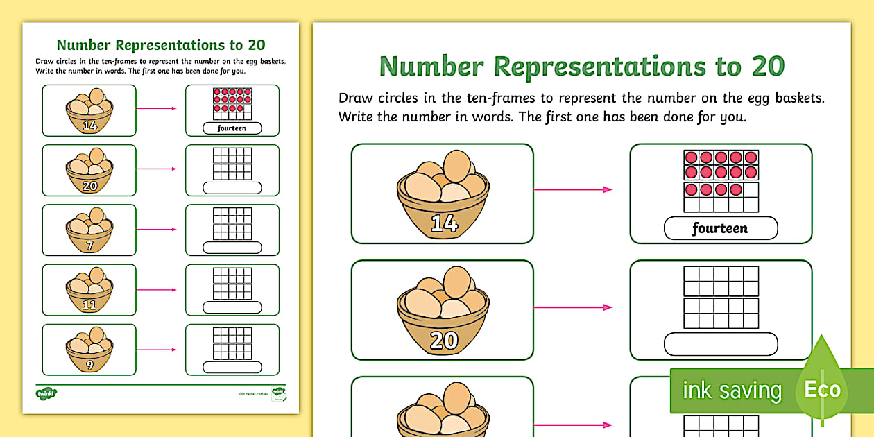 TAS Ten-Frame Number Representations to 20 Activity - Twinkl