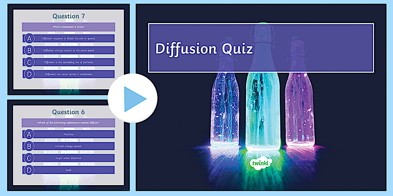 Diffusion Quiz PowerPoint - KS3 Science - Revision - Twinkl