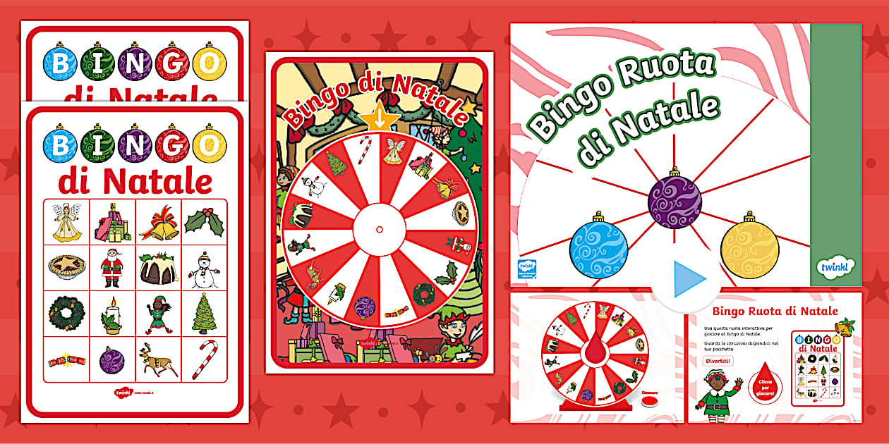 Bingo con Ruota di Natale (teacher made) - Twinkl