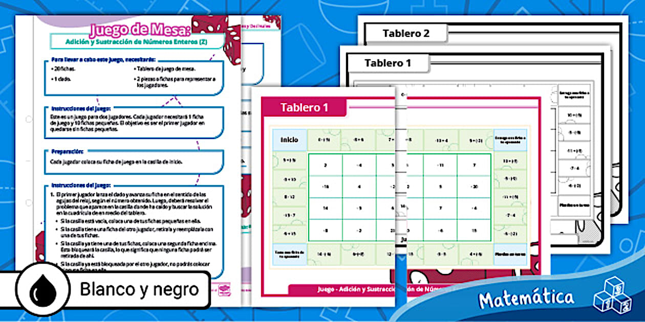 Juego | Suma | Resta | Enteros | 7° Básico | Negativos | 8°