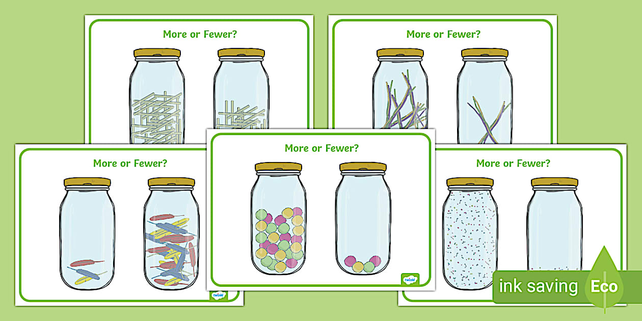 More or Fewer Display Posters (teacher made) - Twinkl