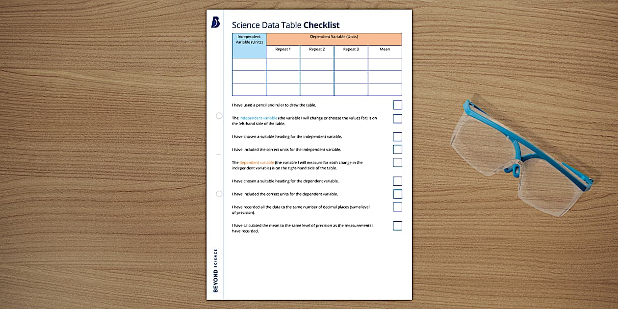 Science Fair Data Table Template | Science Resources
