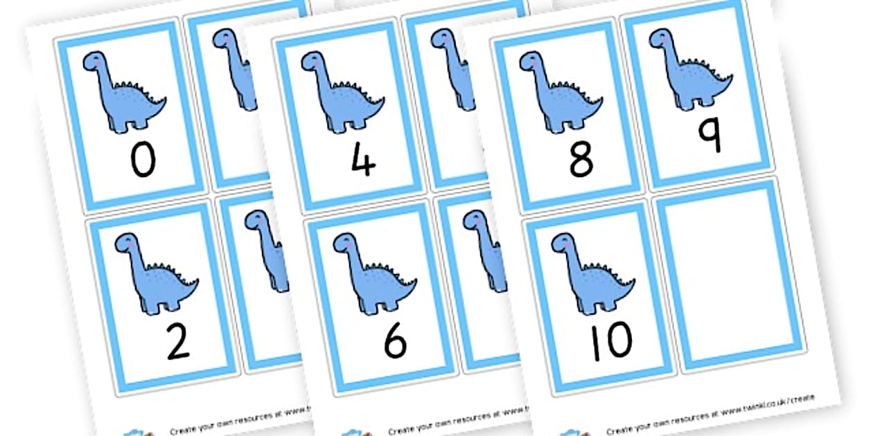 Number Cards 1-10 (Blue) (teacher made) - Twinkl