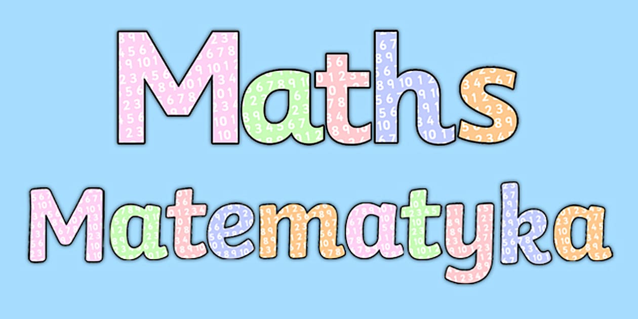 Maths with Numbers Title Display Lettering Polish Translation
