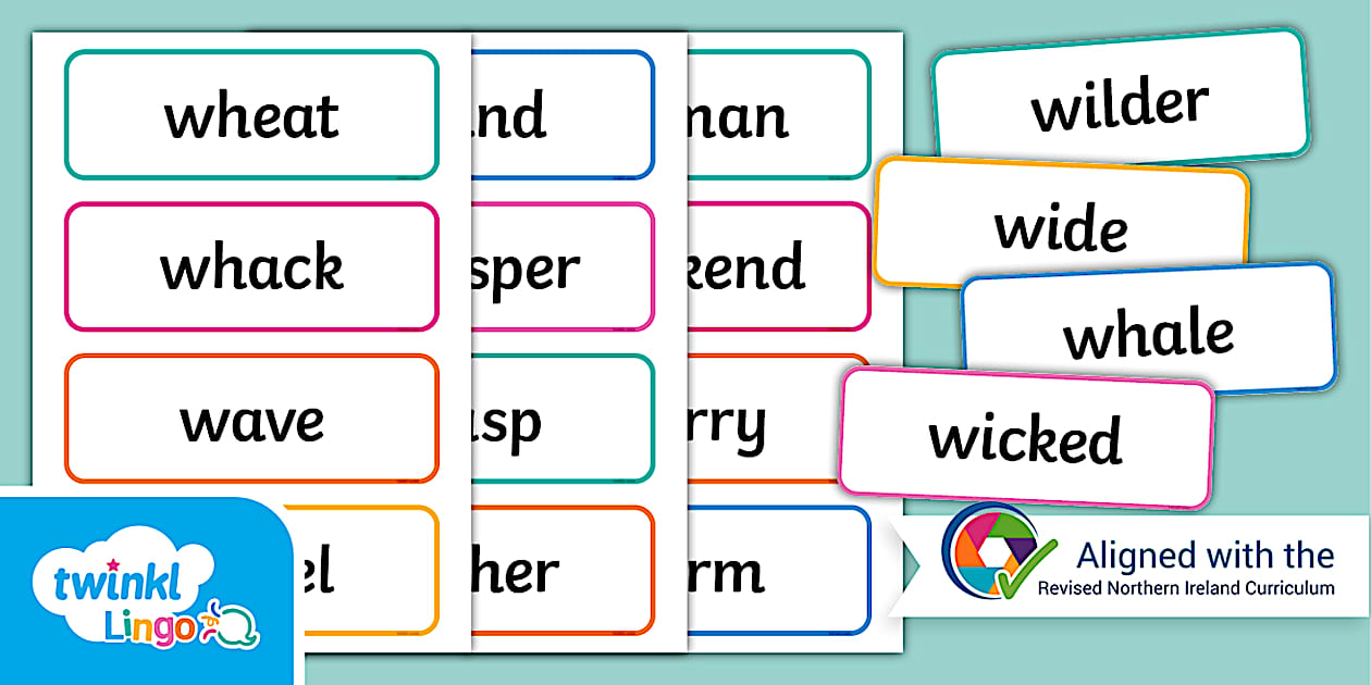 Linguistic Phonics Stage 5/6 Phase 3b 'w/wh' Sound Word Cards