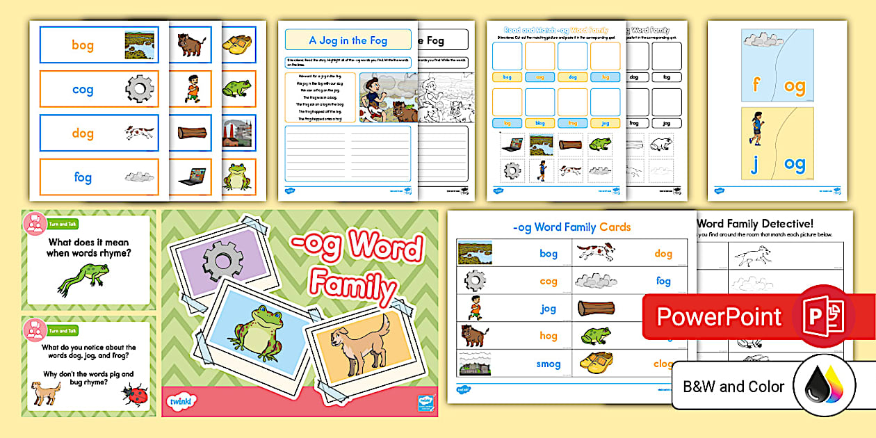 -og Word Family Resource Pack for K-1st Grade (teacher made)